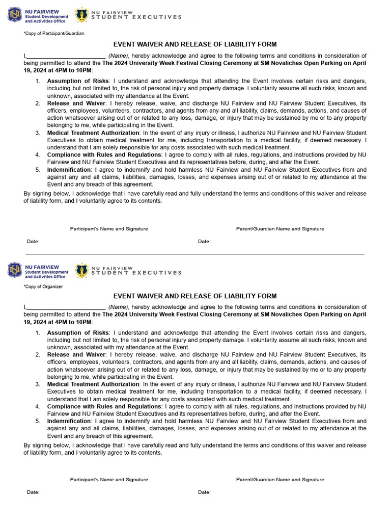 EVENT-WAIVER-AND-RELEASE-OF-LIABILITY-FORM | Download Free PDF ...