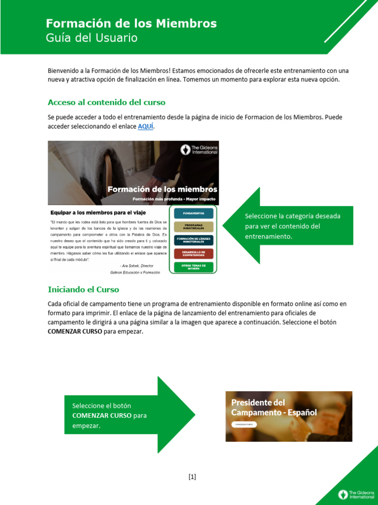 Guía de Formación en Línea para Miembros | PDF | Hipervínculo | ciberespacio