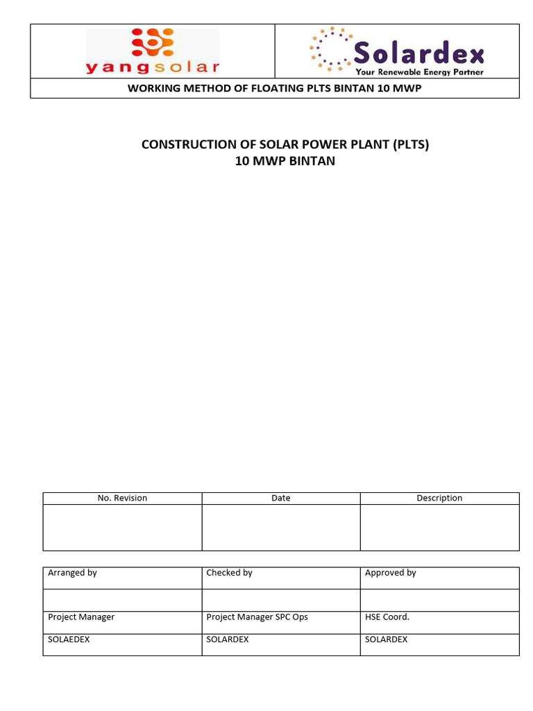 WORKING METHOD OF FLOATING PLTS BINTAN 10 MWP | PDF | Electrical Grid ...