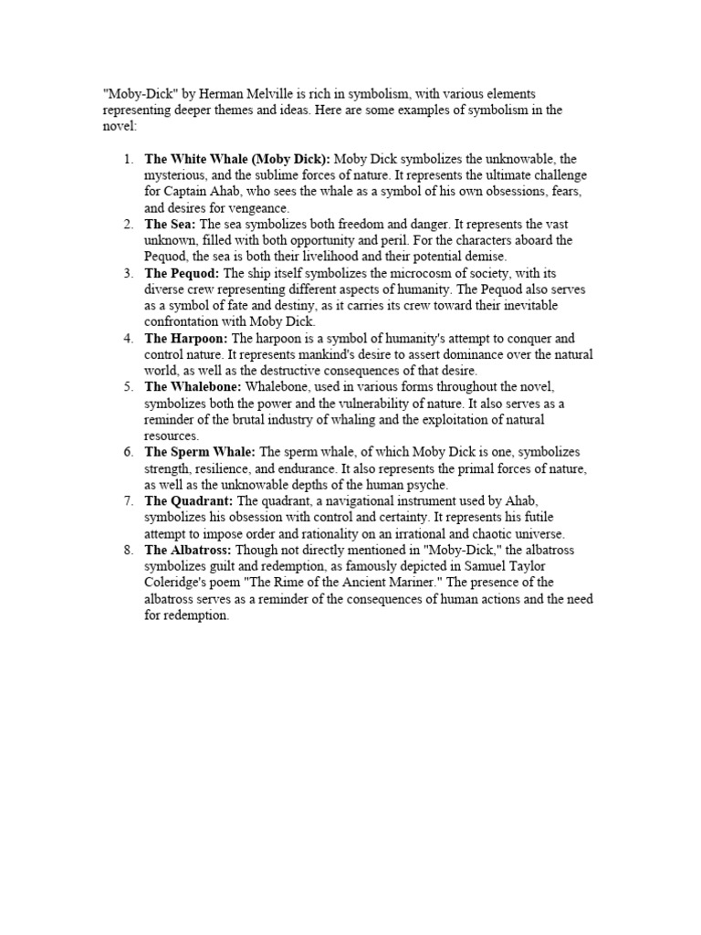 Symbolism in Moby Dick | PDF
