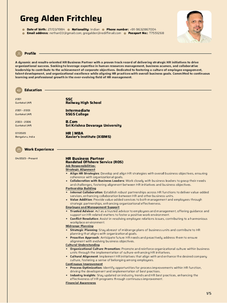 Greg Alden Fritchley Resume New | PDF | Talent Management | Employee Retention