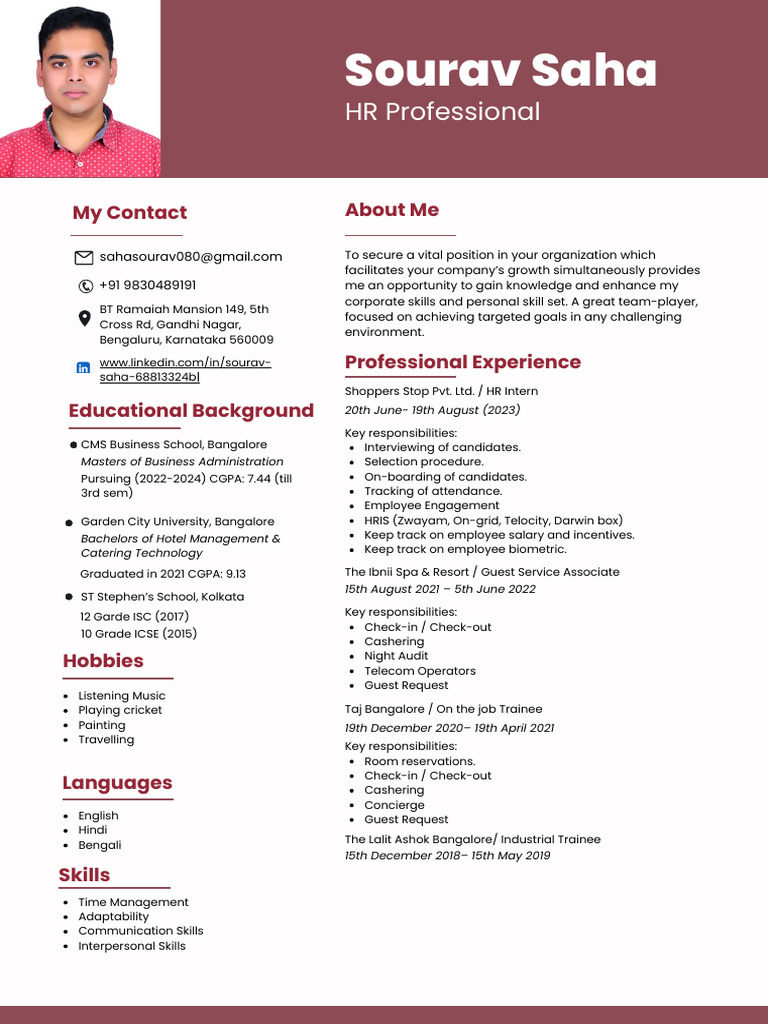 Sourav Saha CV-2 | PDF | Business