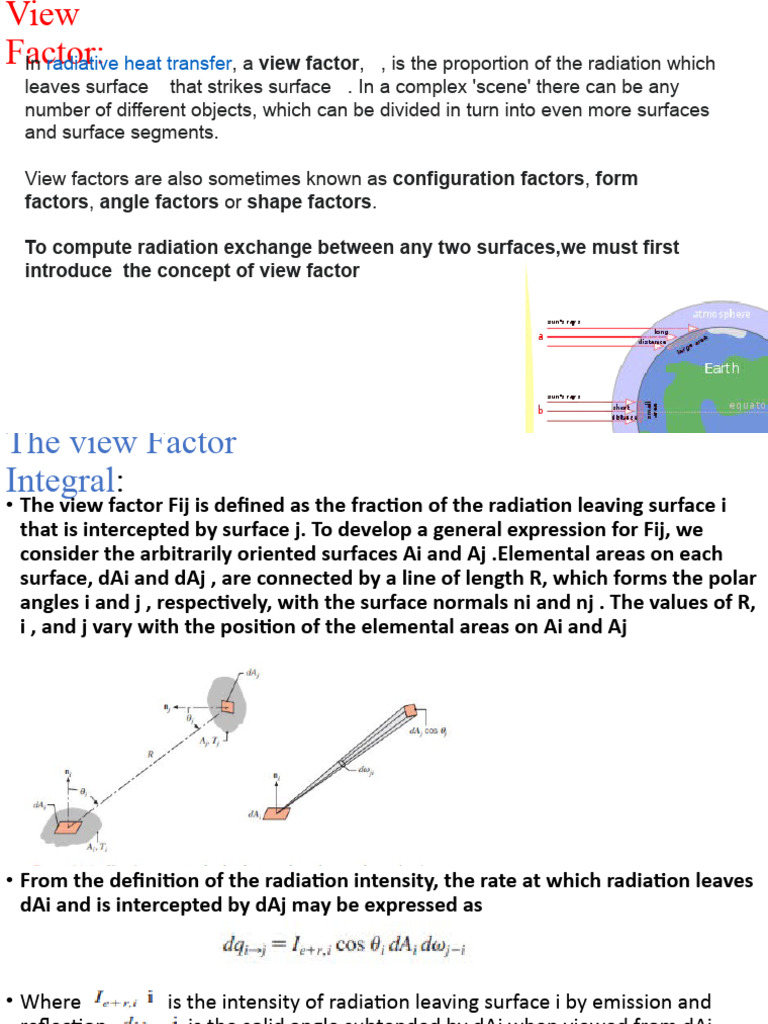 View Factor - Heat Transfer | PDF | Length | Angle