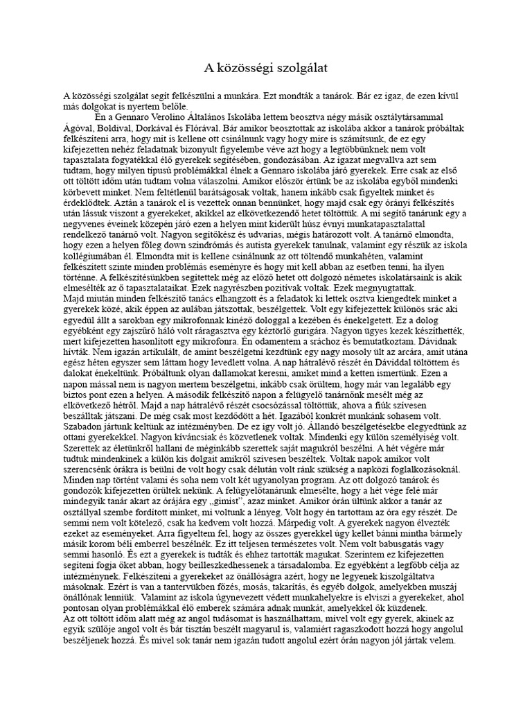 A Közösségi Szolgálat | PDF A Közösségi Szolgálat | PDF