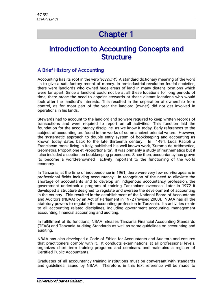 1 Introduction To Accounting Concepts and Structure | PDF | Accounting ...