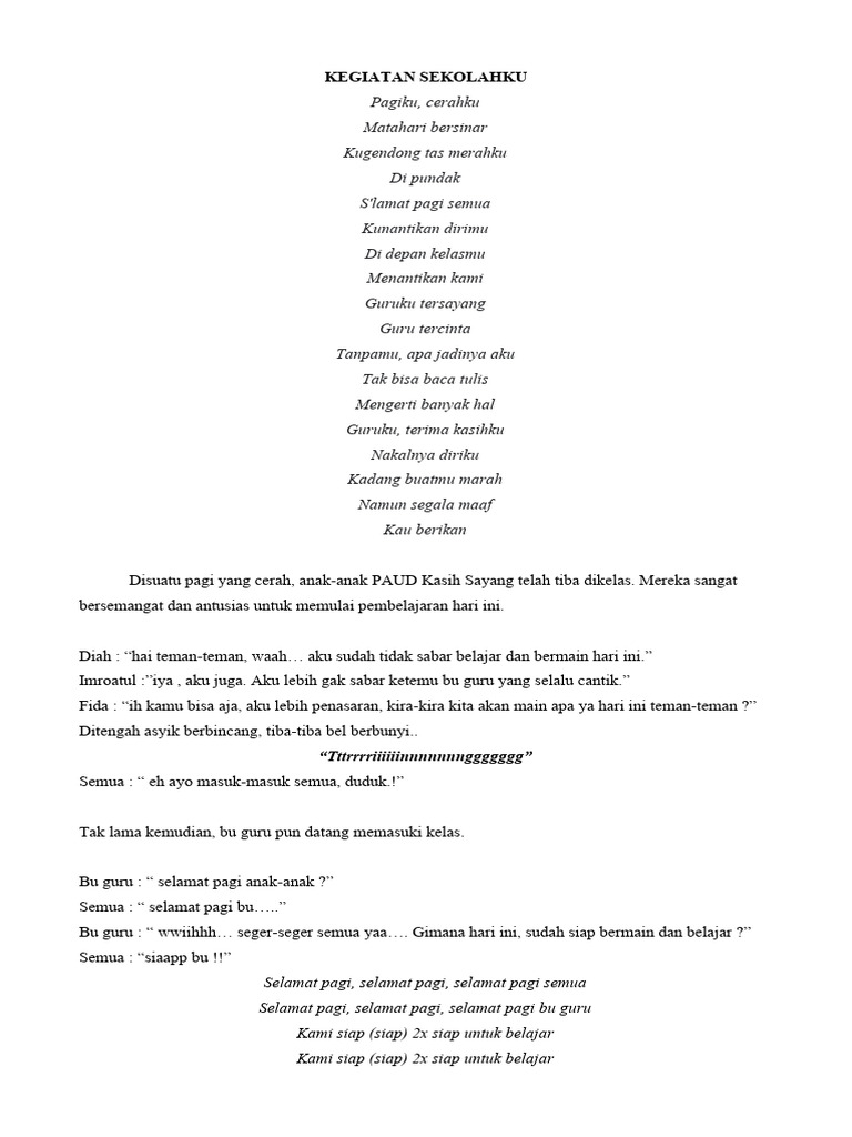 Naskah Dramus Kegiatan Sekolahku | PDF