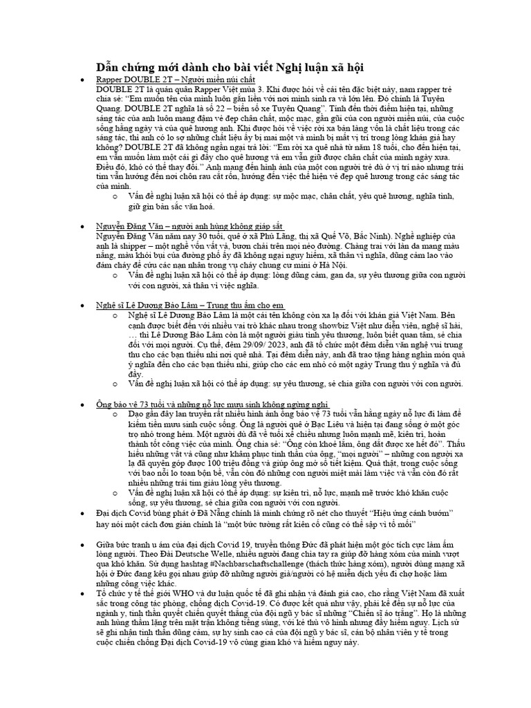 DẪN CHỨNG NLXH | PDF