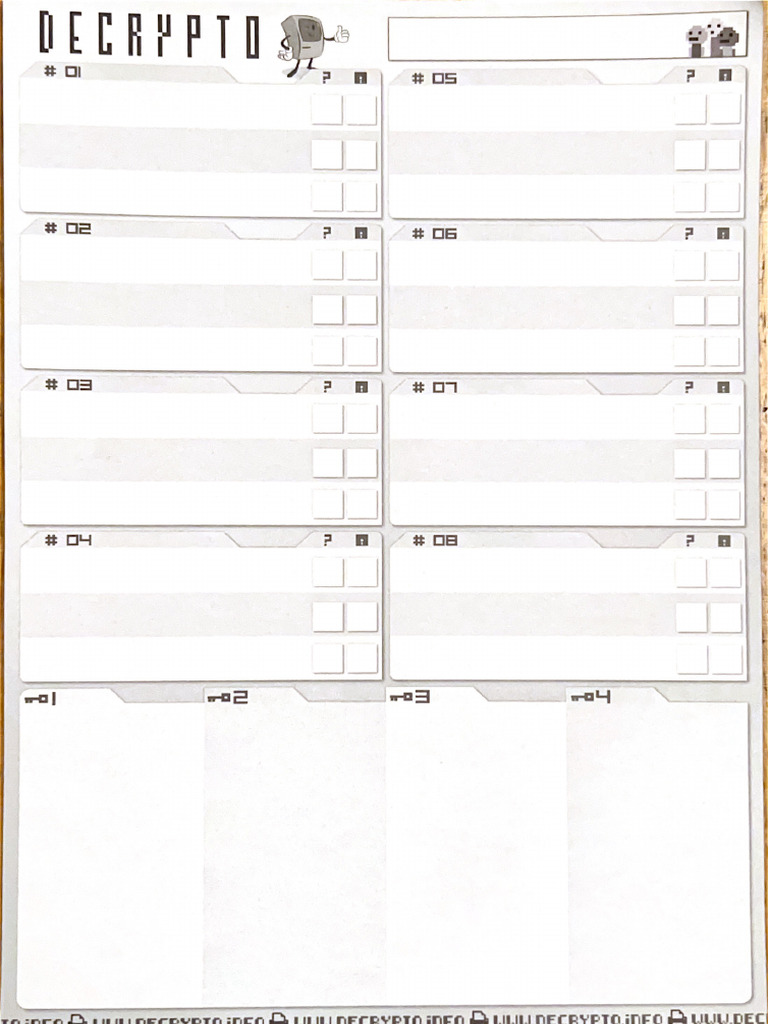 Decrypto Player Sheet | PDF
