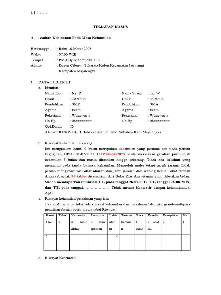 Contoh Soap COC (Continues Off Care) ANC, INC, PNC, BBL | PDF