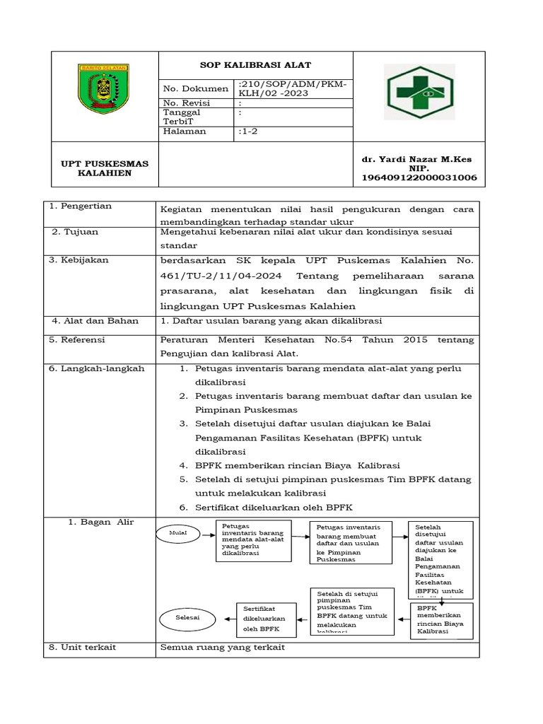 1472 Sop Kalibrasi Alat | PDF
