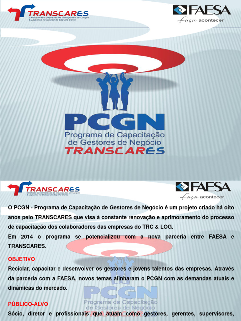 Apresentação PCGN 2014 - FAESA No Fórum 1 | PDF | Desenvolvimento ...
