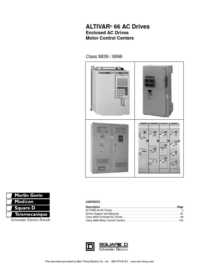 ALTIVAR 66 AC Drives Enclosed AC Drives Motor Control Centers | PDF | Electric Motor | Electronics