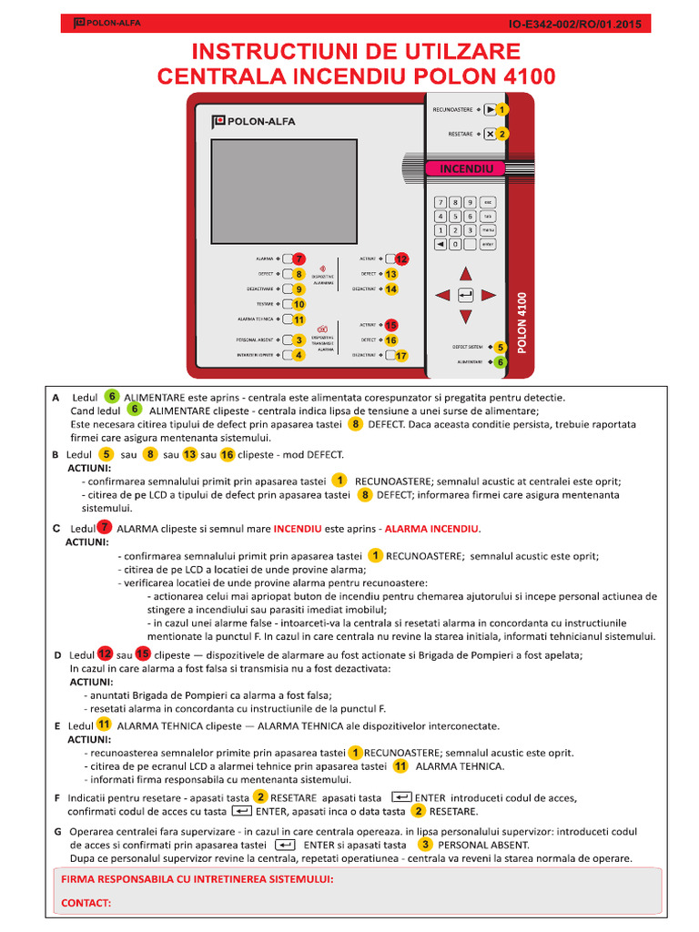 Instructiuni Utilizare 4100 - RO | PDF
