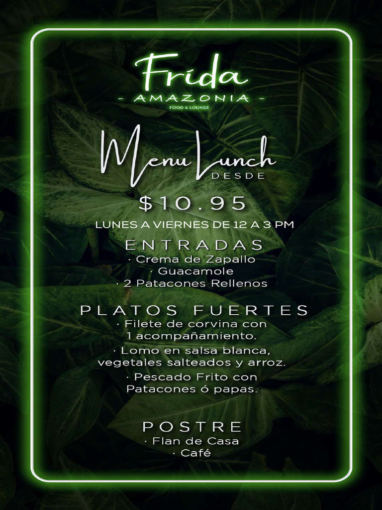 Menú Frida Café y Amazonia Wok | PDF | Cocina occidental | Cocina