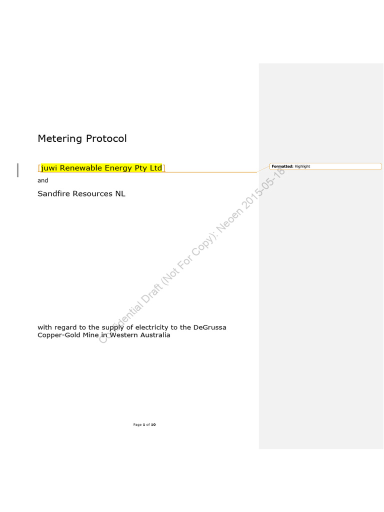 T02.4 - Metering Protocol 2015-05-18 (Markup) | PDF | Electrical Engineering | Power (Physics)