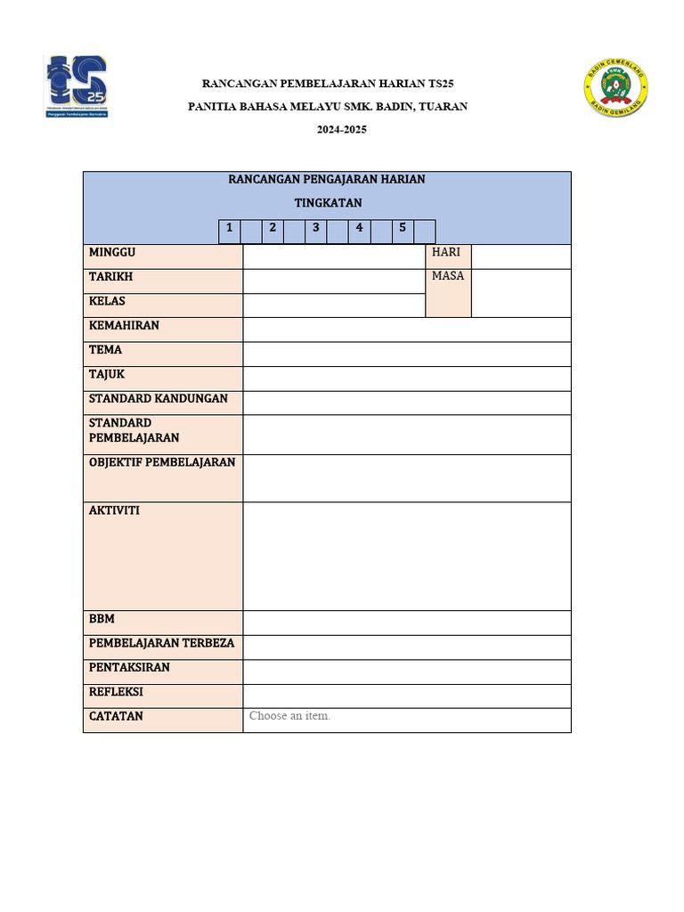 TEMPLATE E-RPH PANITIA BM 2024 Bru | PDF