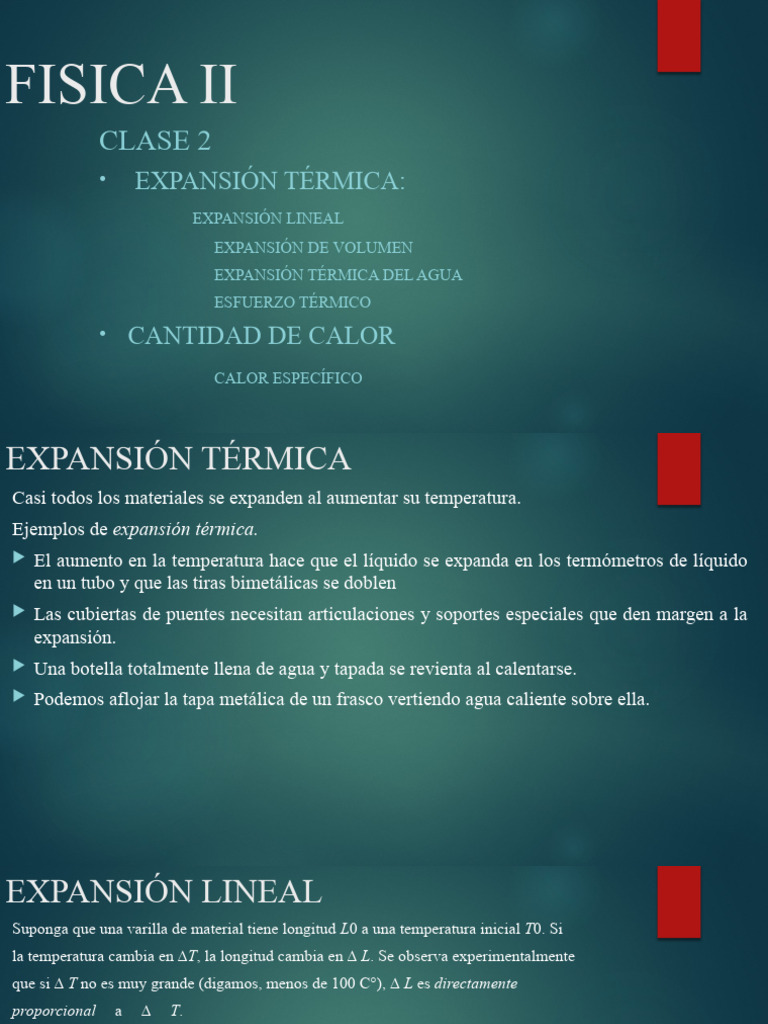 Expansión Térmica: Conceptos Clave | PDF | Calor | Expansión térmica