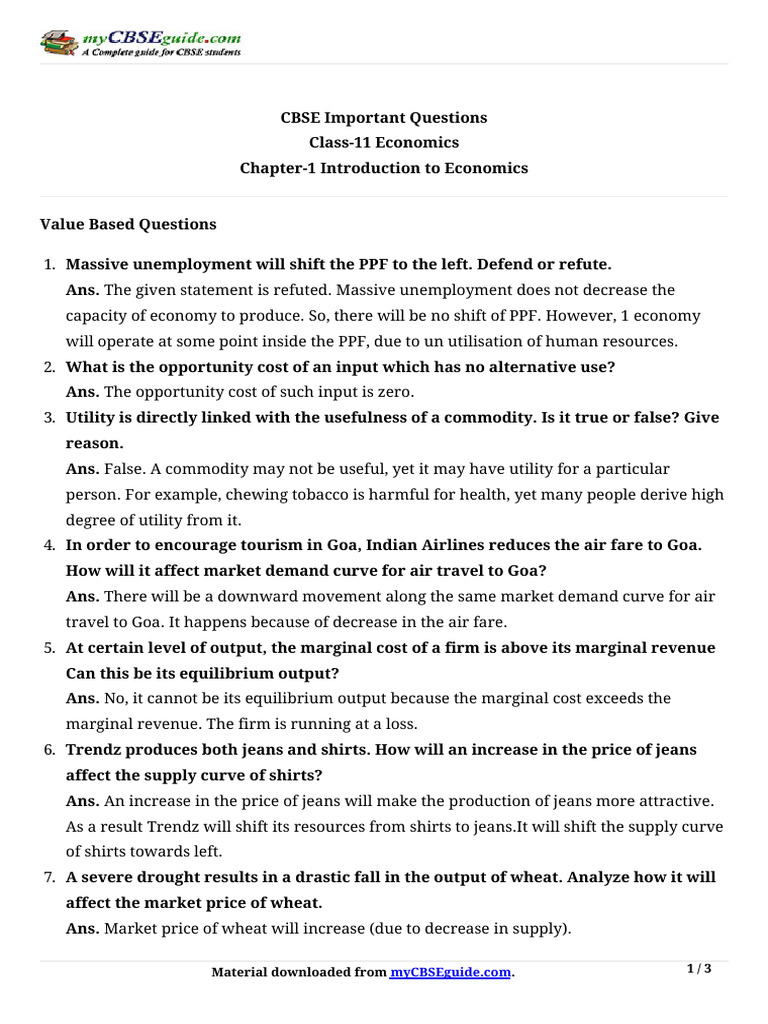 Chapter 1 Microeco. Extra Questions. | PDF | Monopoly | Economic ...