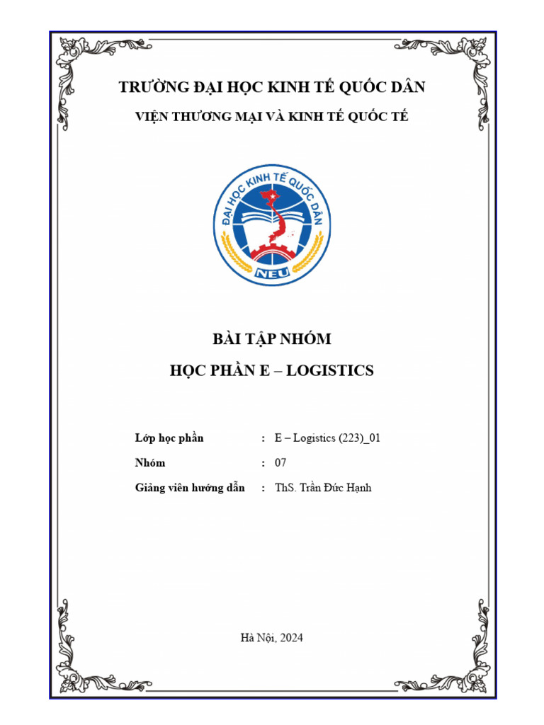 Nhóm 7 BTN1 E-Logistics | PDF