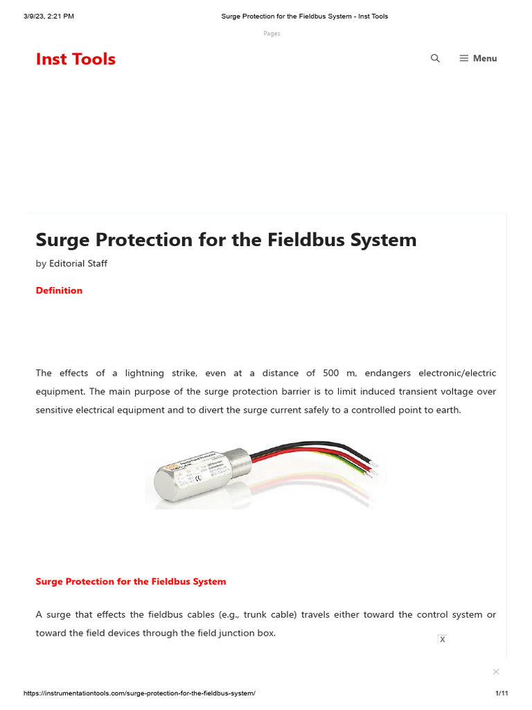 Fieldbus Surge Protection Guide | PDF | Electronics | Electrical Engineering