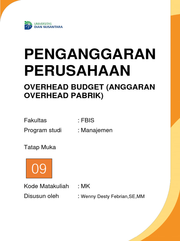 Modul 09 PP Overhead Budget | PDF