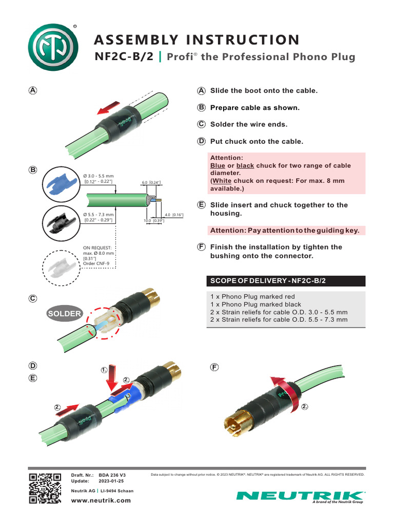 BDA 236 V3 - Neutrik Profi NF2C-B2 | PDF | Electrical Connector | Telecommunications Equipment