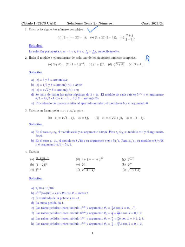 EJ_Tema1-1_soluciones | PDF | Raíz cuadrada | Funciones trigonométricas