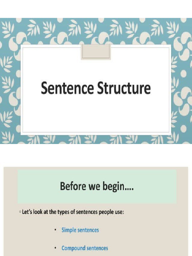 Sentence Structure | PDF