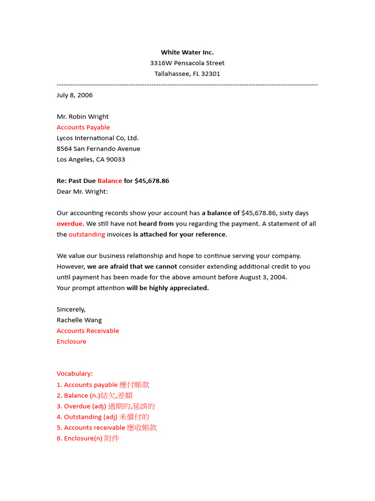Past Due Balance Notice for $45,678.86 | PDF | Accounts Payable ...