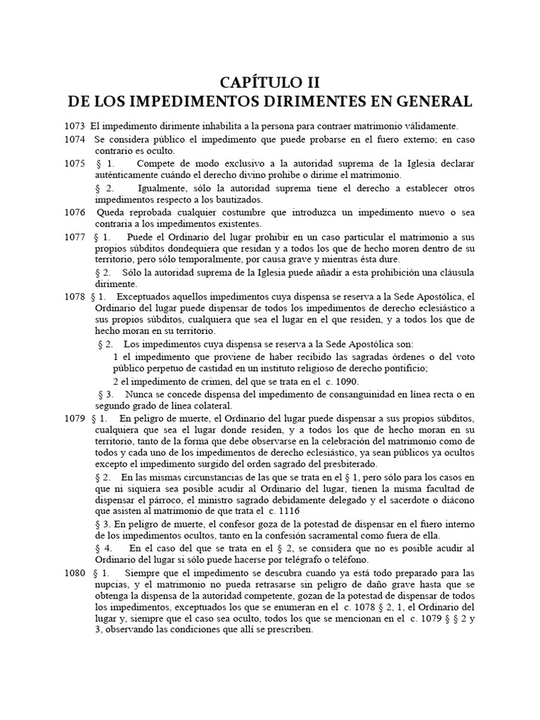 Impedimentos matrimonio | PDF | Matrimonio | Anulación