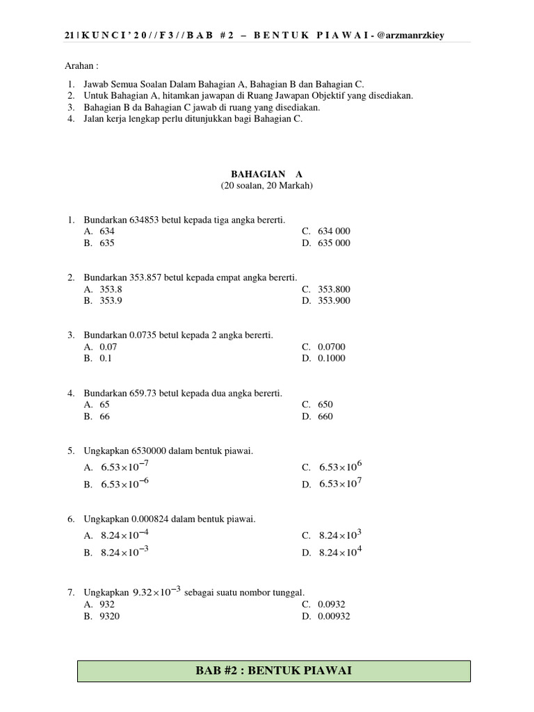 Bab #2 - Bentuk Piawai | PDF
