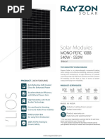 Rayzon Bifacial Solar Panel Datasheet | PDF