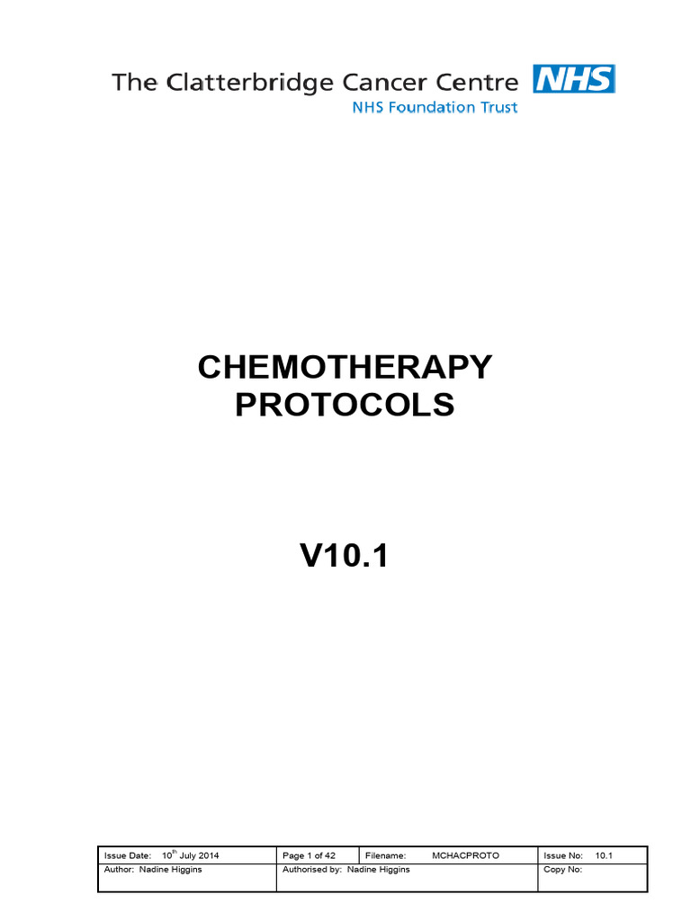 Chemotherapy Protocols | PDF | Sarcoma | Chemotherapy