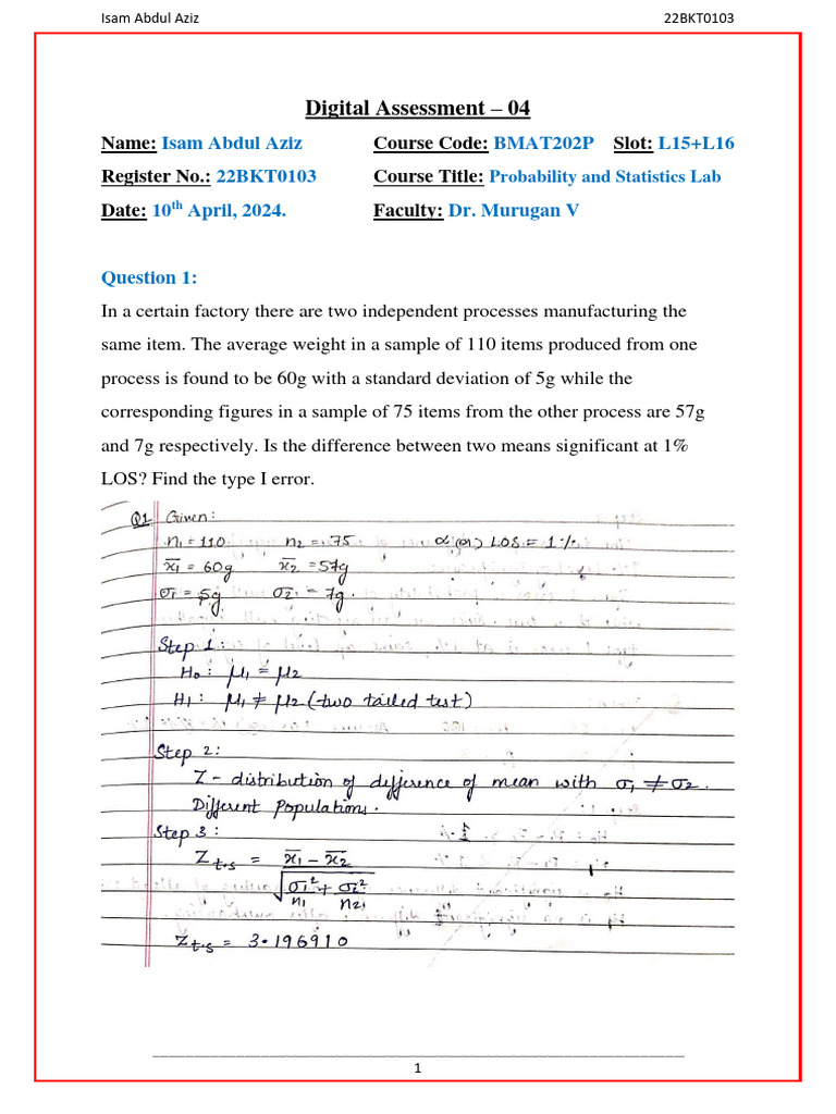 Probability & Stats Lab Analysis | PDF | Sampling (Statistics ...