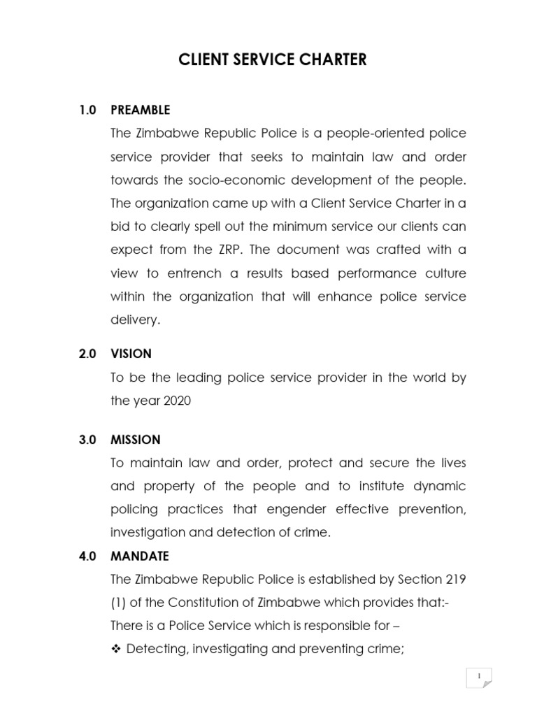 police-client-service-charter | PDF | Police | Crimes