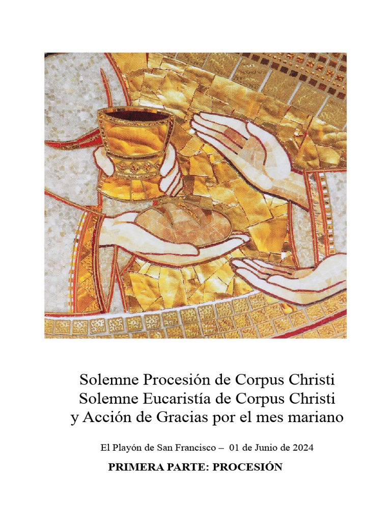 Procesión de Corpus Christi 01 de Junio 2024 | PDF | eucaristía | Cristo (título)
