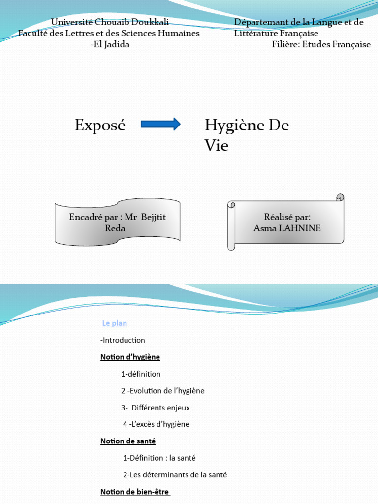 Définition de l'hygiène de vie | PDF | Hygiène