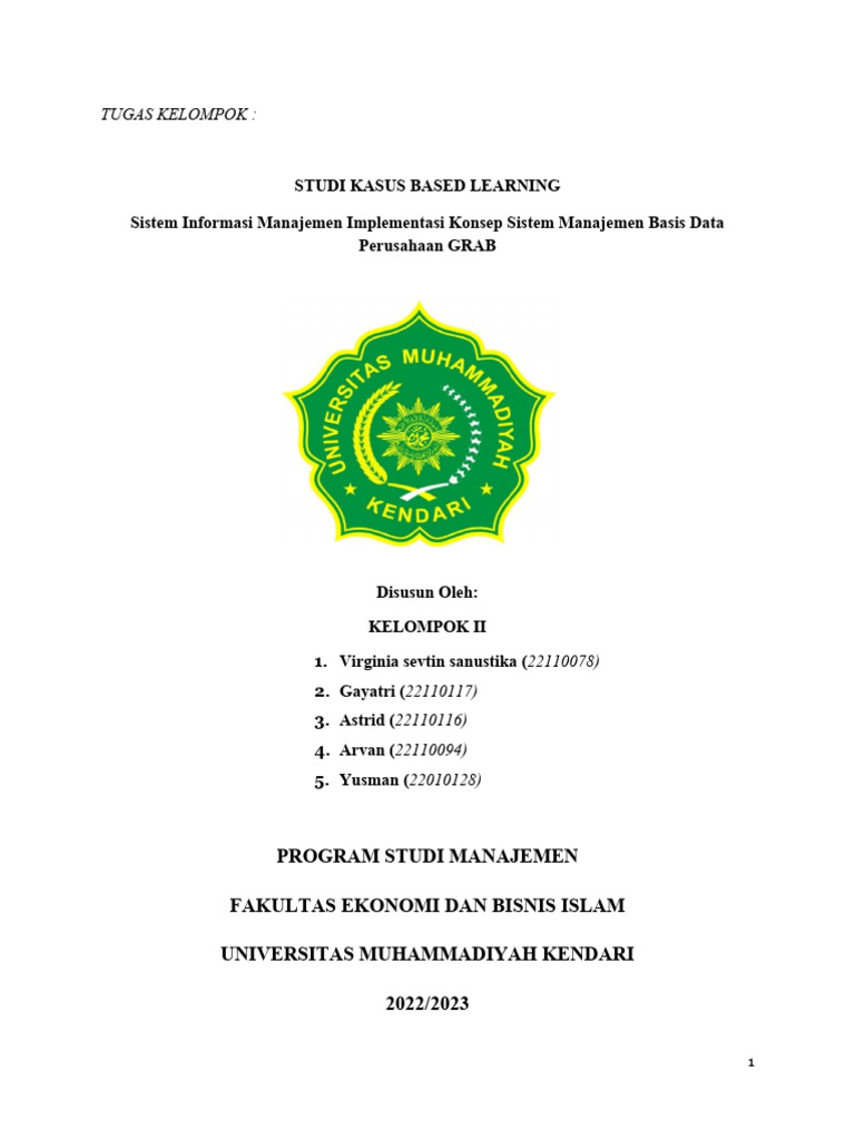 Tugas Kelompok 2 Studi Kasus Sim Terhadap Perusahaan Grab | PDF