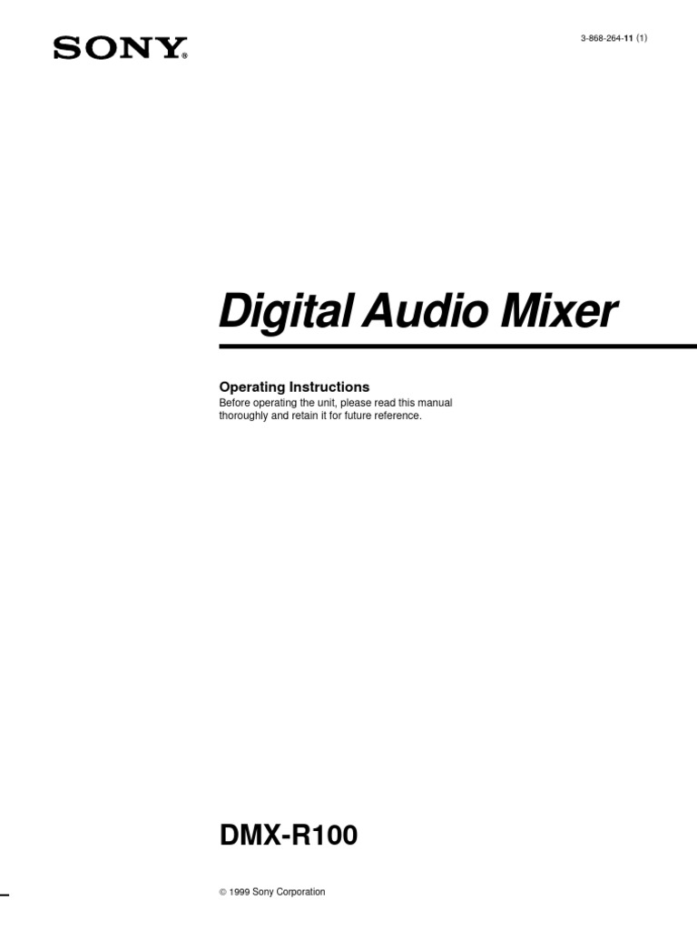 Manual (Us) Sony DMX | PDF | Video | Sampling (Signal Processing)