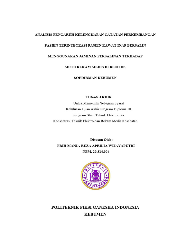 Pengaruh Kelengkapan CPPT pada Rekam Medis | PDF