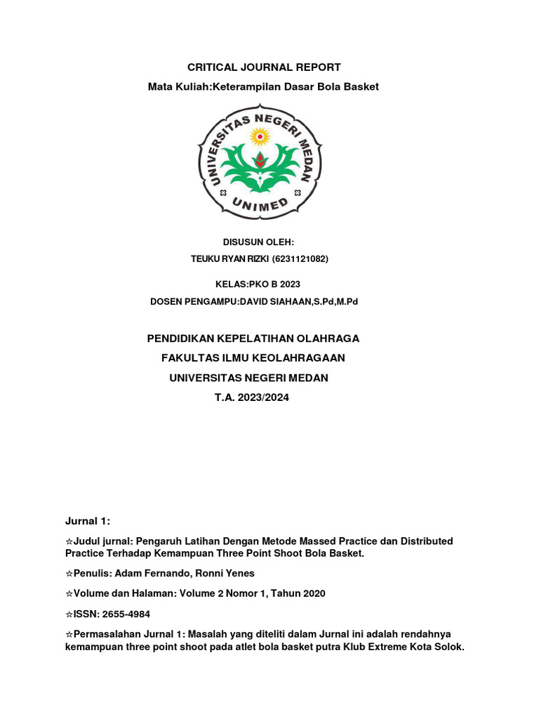 TUGAS CJR BOLA BASKET (TEUKU RYAN RIZKI) - Compressed | PDF | Olahraga & Rekreasi