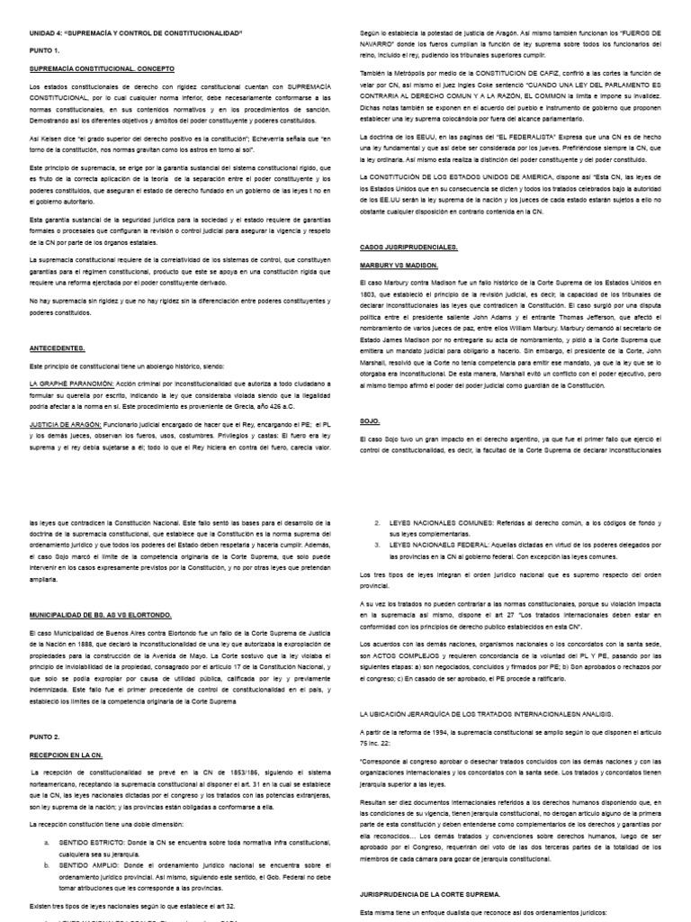 UNIDAD 4 | PDF | Constitución | Jurisdicción