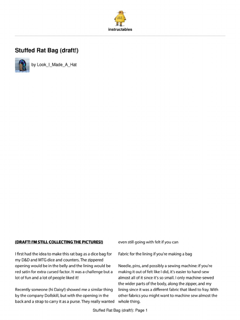 Stuffed Rat Bag Draft | PDF