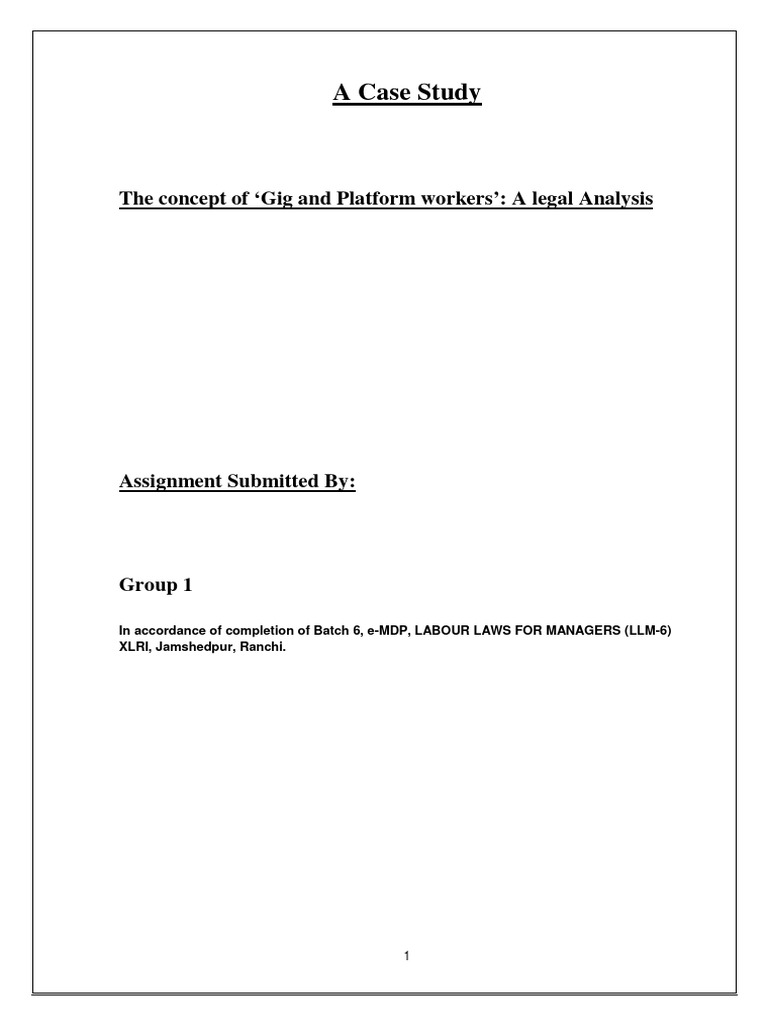 Gig _ platform worker-Case study | PDF | Employment | Economies