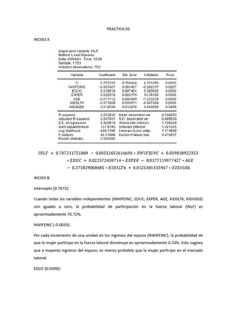 Practica 03 | PDF | Econometría | Estadísticas