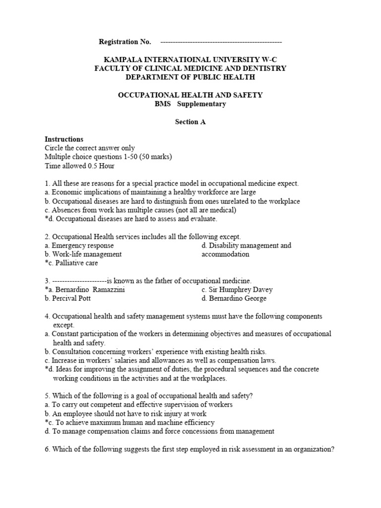 Occupational Health Paper | Download Free PDF | Occupational Safety And ...