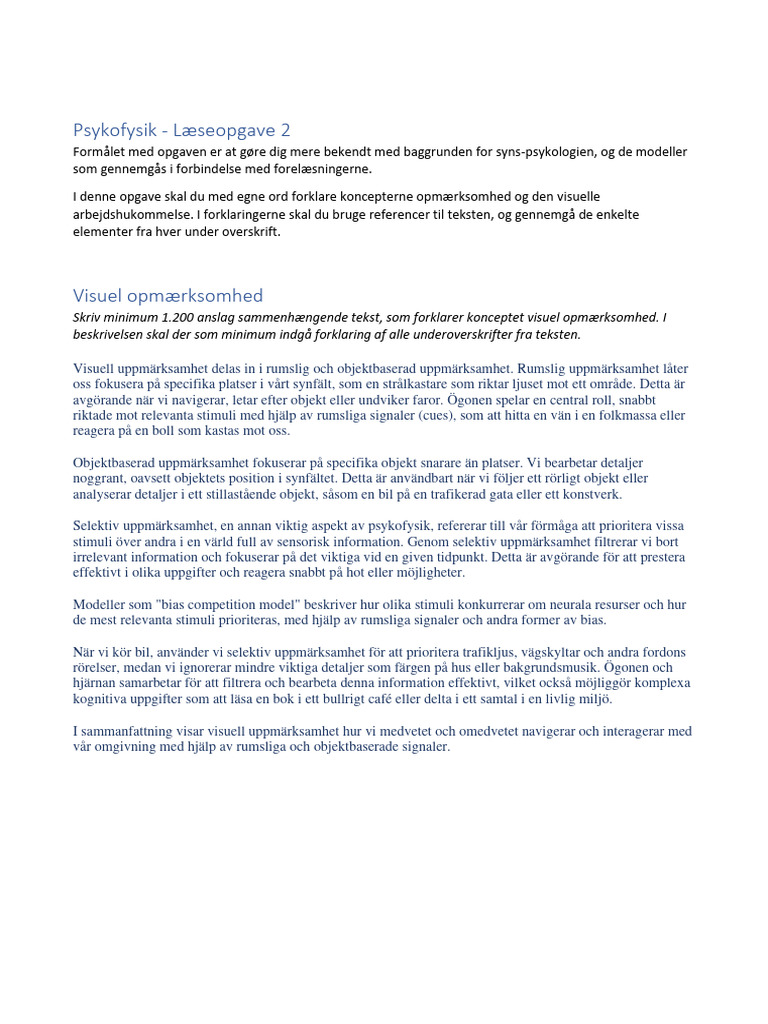 Opgave - Visual Psychology 2 | PDF