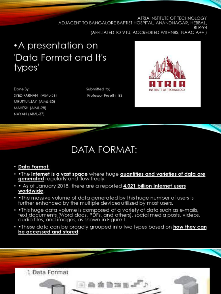 DATA FORMAT PRESENTATION IOT | PDF | File Format | Data