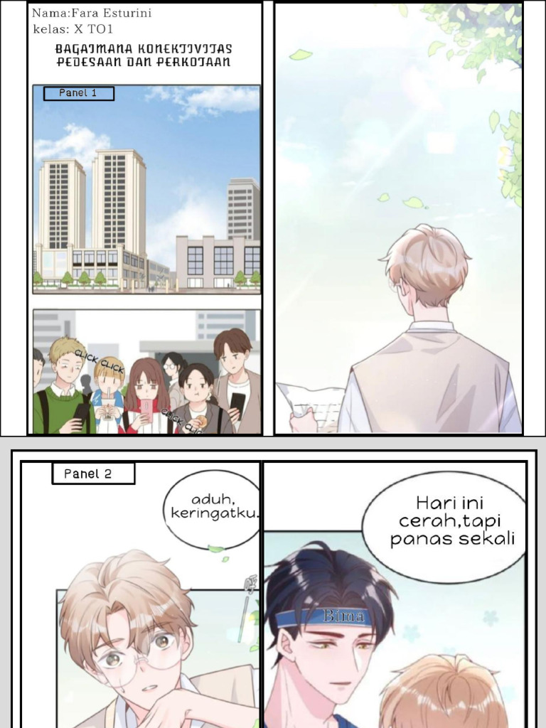 Komik Strip Kosong 3 Panel Dengan Spanduk Atas | PDF