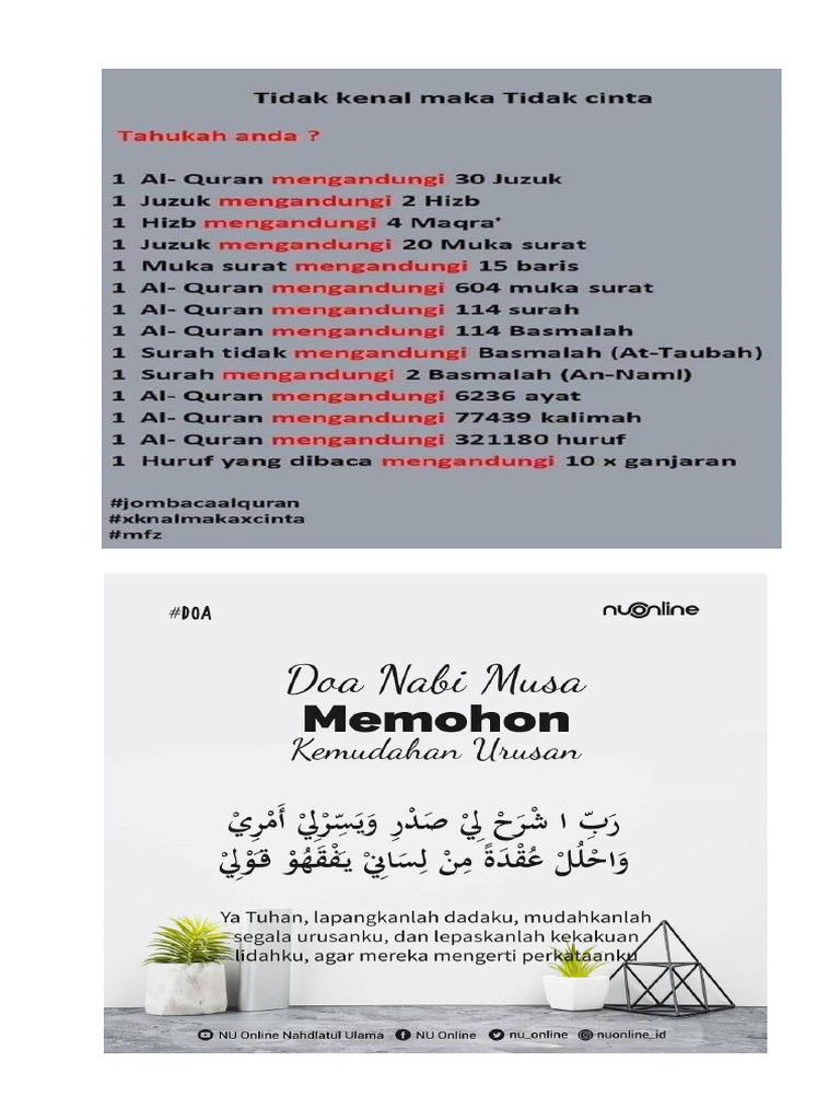 Doa Nabi Musa | PDF